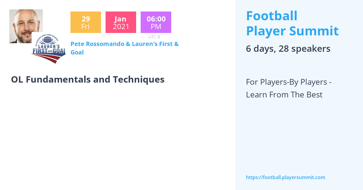 Pete Rossomando - Football Player Summit by Player Summit