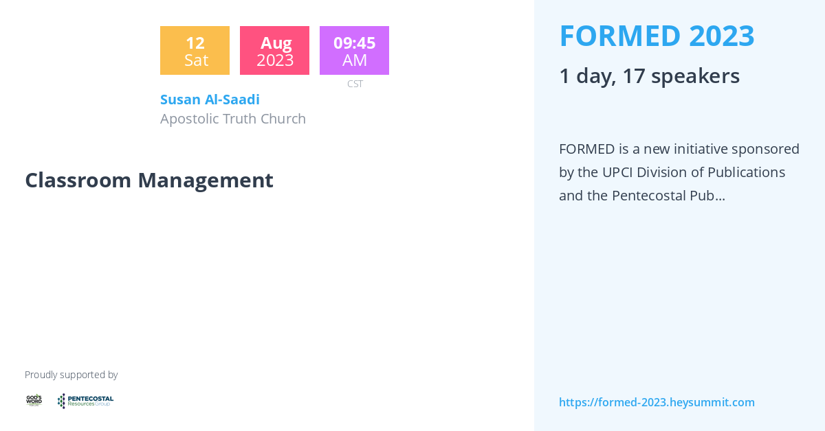 Susan Al-Saadi - FORMED 2023 by UPCI