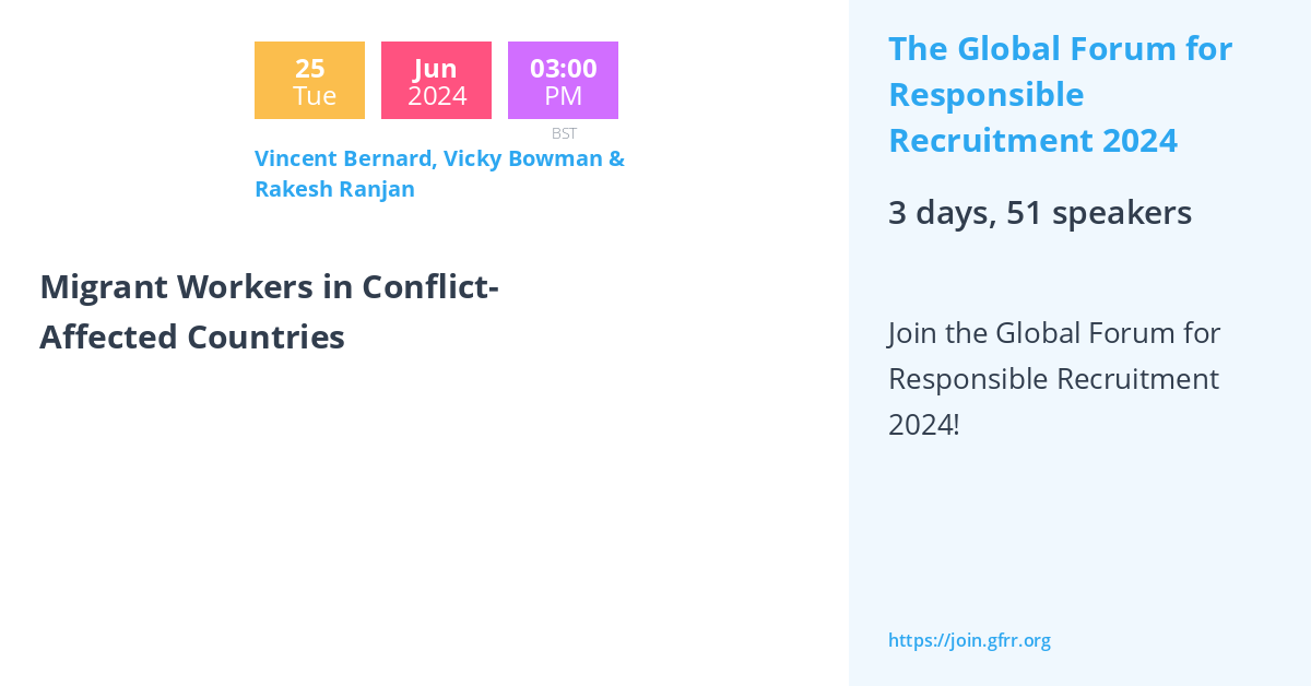 Vincent Bernard - The Global Forum for Responsible Recruitment 2024