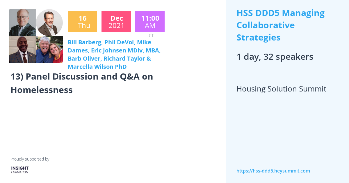 13) Panel Discussion and Q&A on Homelessness