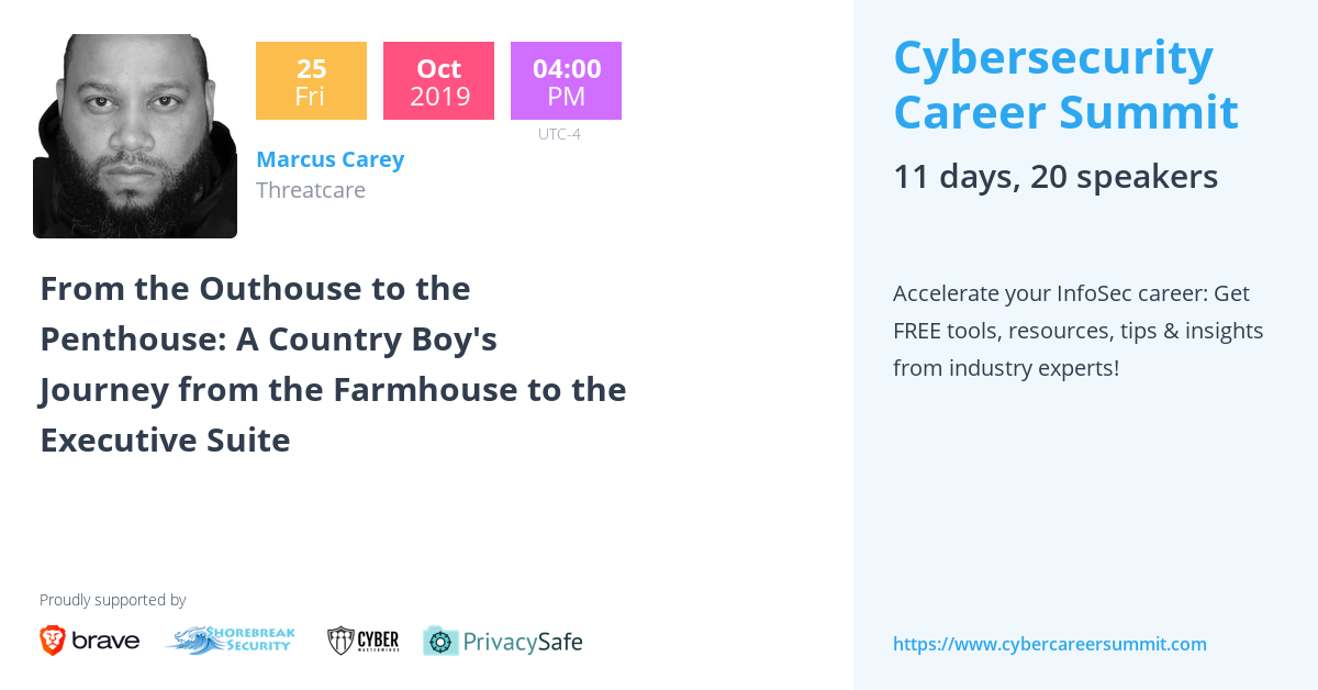 Marcus Carey - Cybersecurity Career Summit
