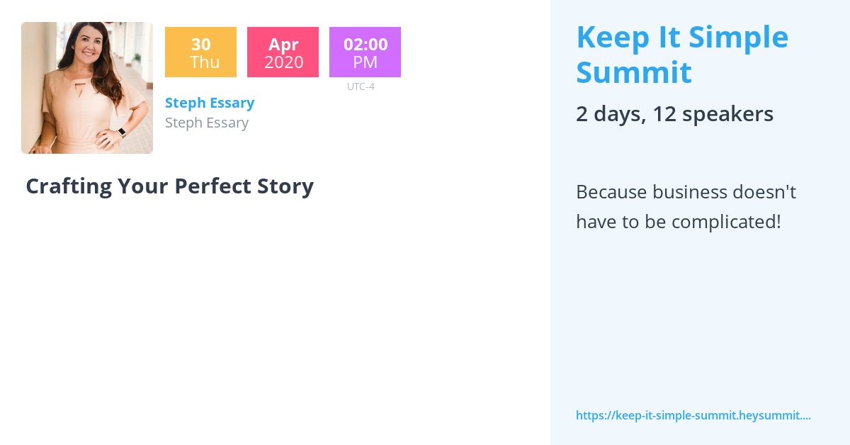 Steph Essary - Keep It Simple Summit