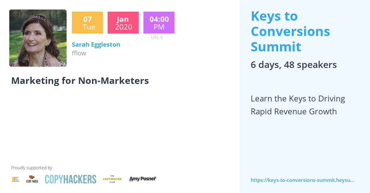 Sarah Eggleston - Keys to Conversions Summit by Women-Led Summits