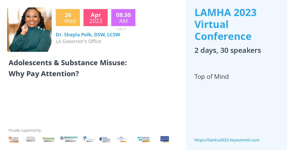 Dr. Shayla Polk, DSW, LCSW - LAMHA 2023 Virtual Conference by Louisiana ...