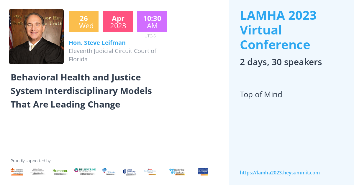 Behavioral Health and Justice System Interdisciplinary Models That Are ...