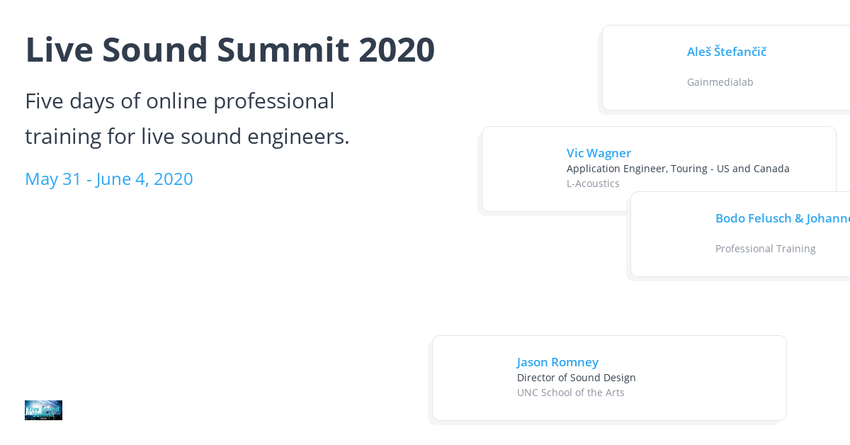 Schedule - Live Sound Summit 2020
