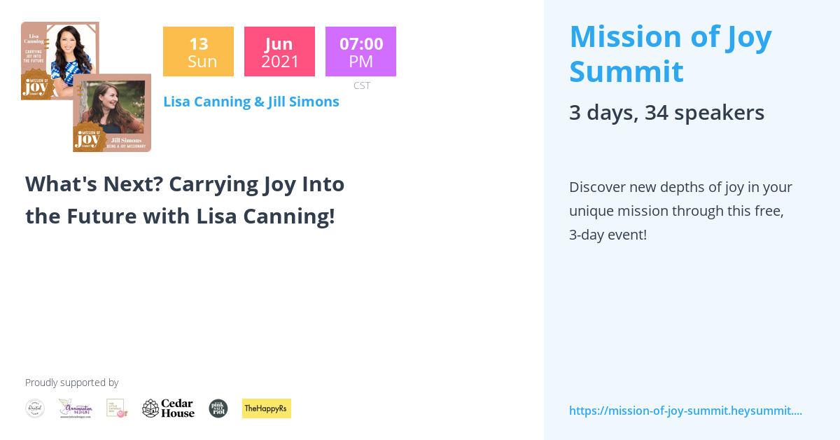 What's Next? Carrying Joy Into the Future with Lisa Canning!