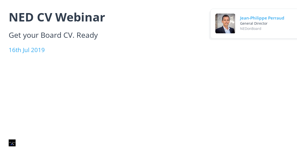NED CV Webinar by NEDonBoard