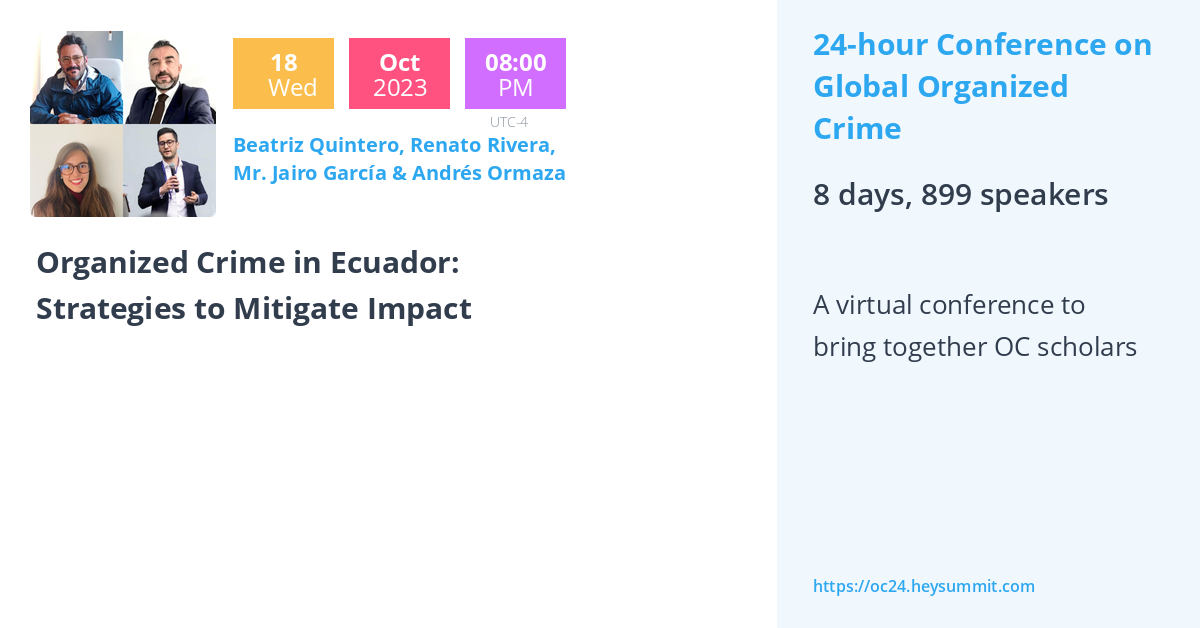 Beatriz Quintero - 24-hour Conference on Global Organized Crime