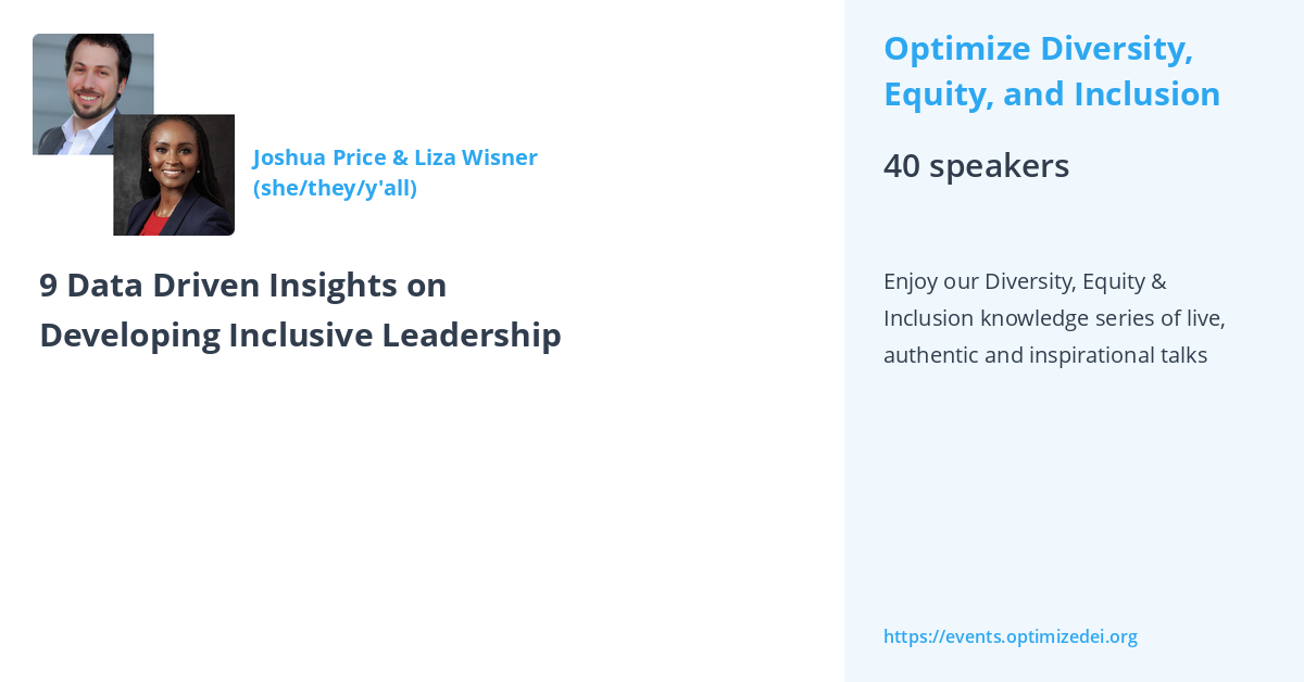 Joshua Price - Optimize Diversity, Equity, and Inclusion