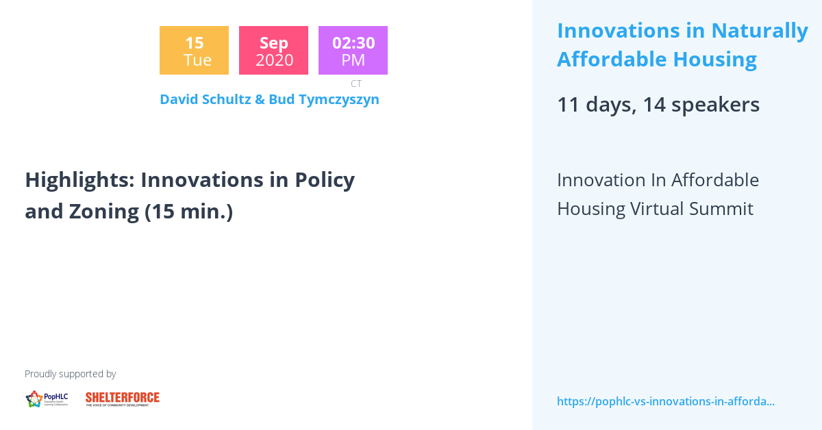 David Schultz - Innovations in Naturally Affordable Housing by ...