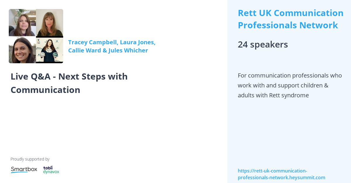 Callie Ward - Rett UK Communication Professionals Network