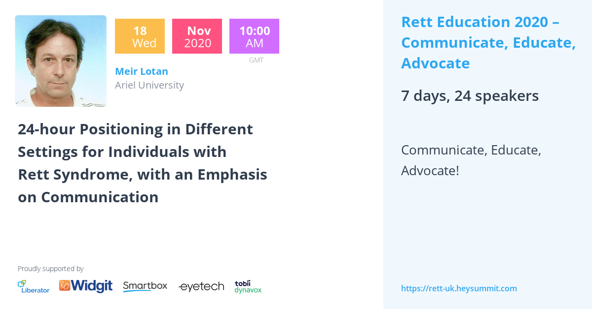 24-hour Positioning in Different Settings for Individuals with Rett ...