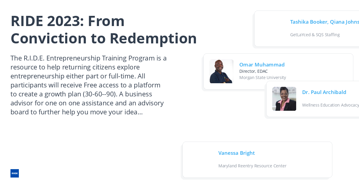 Schedule - RIDE 2023: From Conviction to Redemption