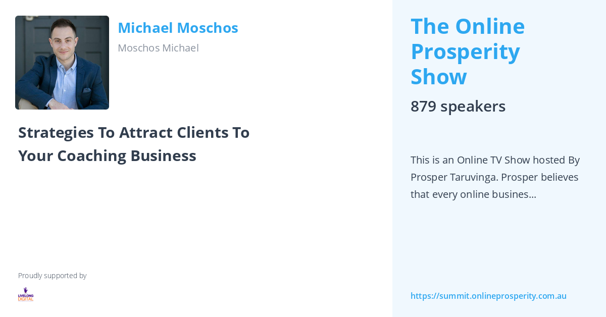 Michael Moschos - The Online Prosperity Show