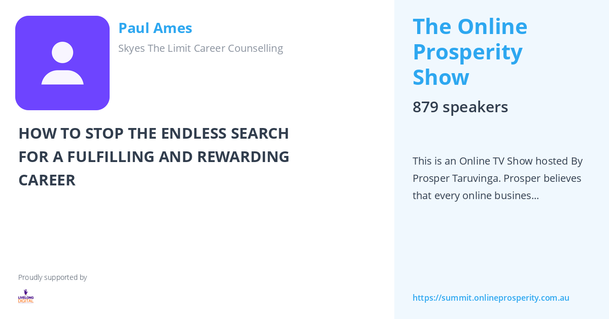 HOW TO STOP THE ENDLESS SEARCH FOR A FULFILLING AND REWARDING CAREER ...