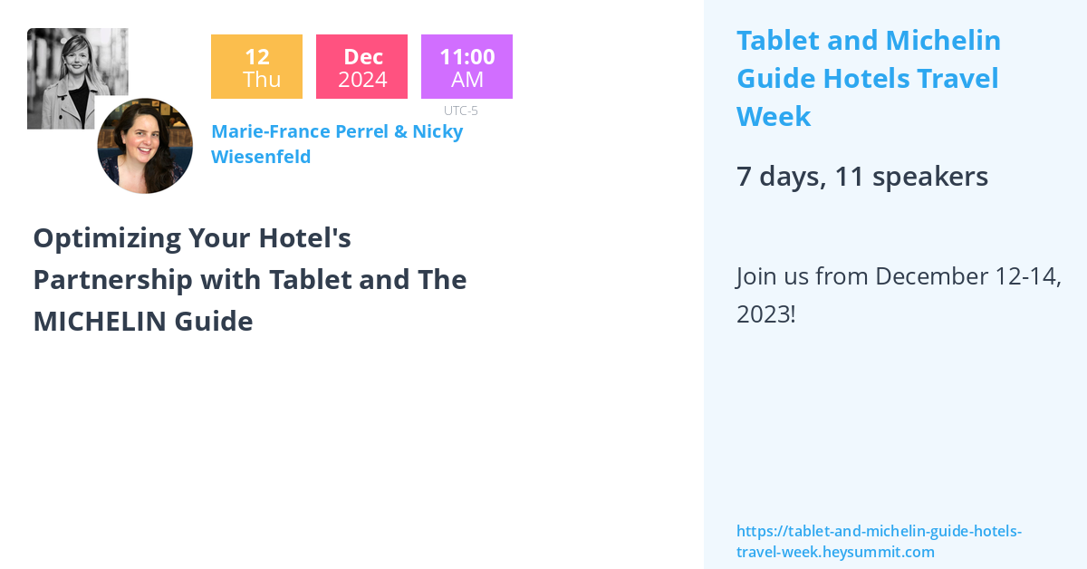 Optimizing Your Hotel's Partnership with Tablet and The MICHELIN Guide