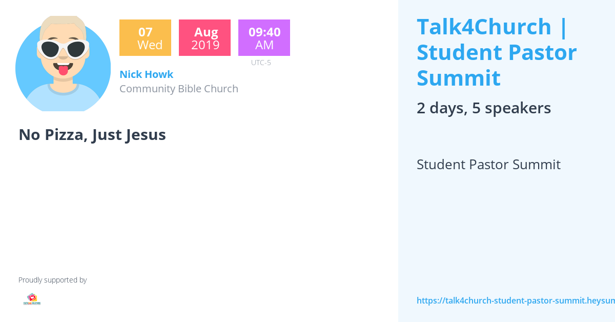 Nick Howk - Talk4Church | Student Pastor Summit