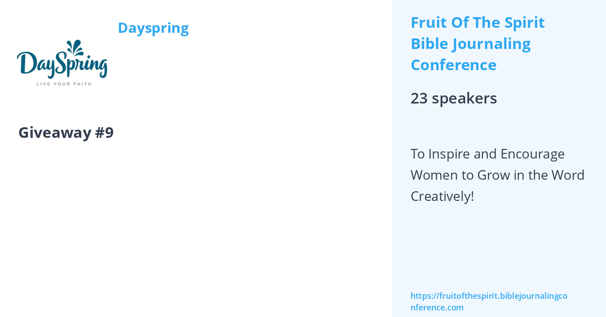 Dayspring - Fruit Of The Spirit Bible Journaling Conference