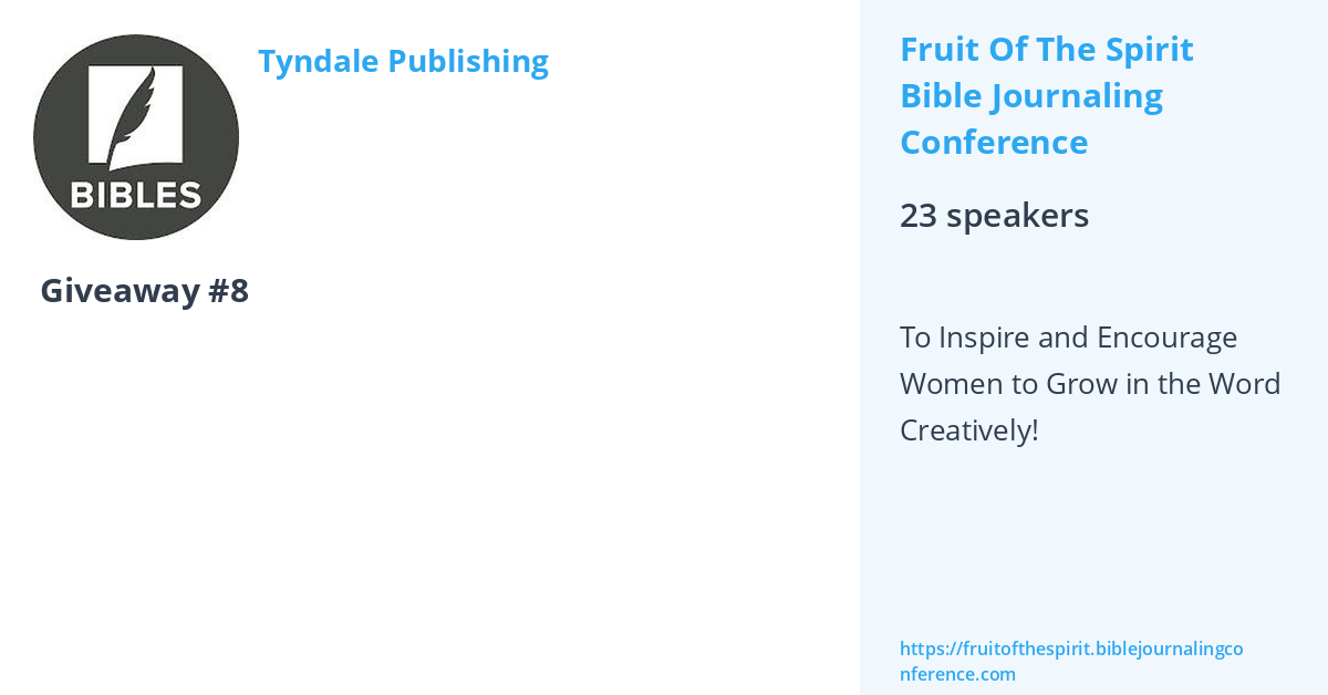 Tyndale Publishing - Fruit Of The Spirit Bible Journaling Conference