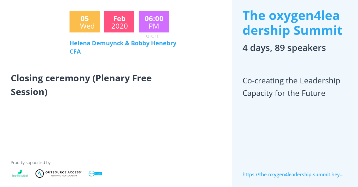 Closing ceremony (Plenary Free Session)