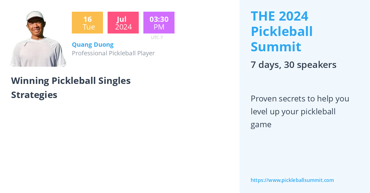 Winning Pickleball Singles Strategies