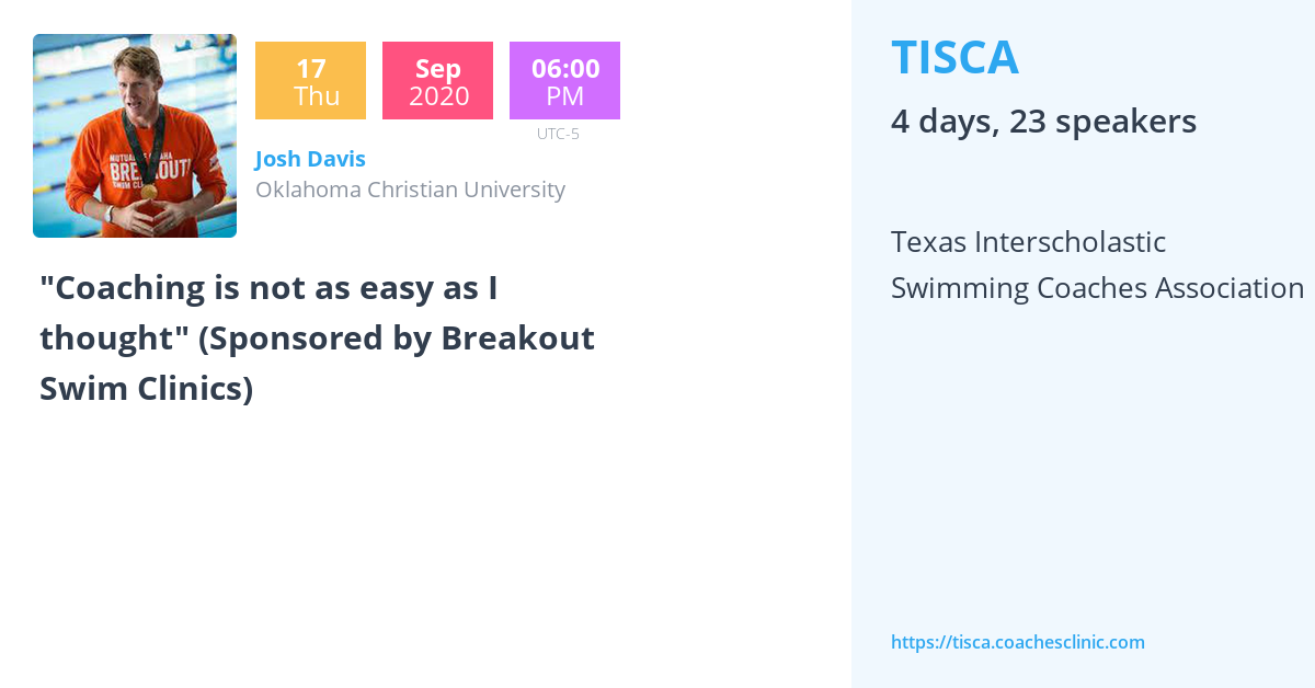 Josh Davis - TISCA by Texas Interscholastic Swimming Coaches Association