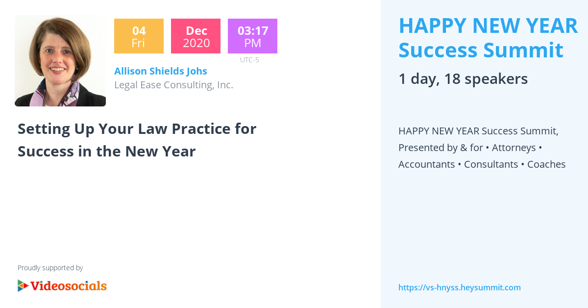 Allison Shields Johs - HAPPY NEW YEAR Success Summit