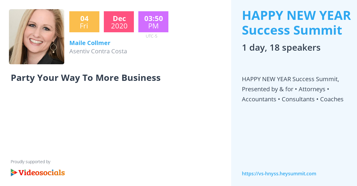 Maile Collmer - HAPPY NEW YEAR Success Summit
