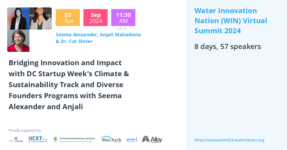 Seema Alexander - Water Innovation Nation (WIN) Virtual Summit 2024