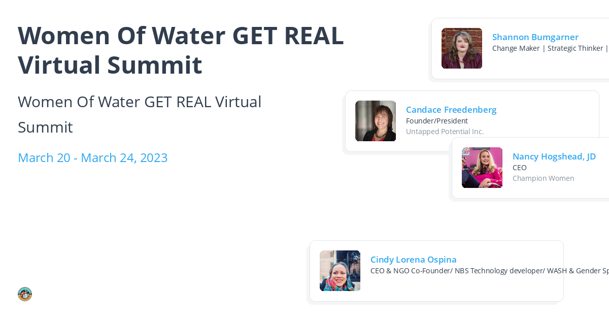 Speakers - Women Of Water GET REAL Virtual Summit by Water Citizen ...