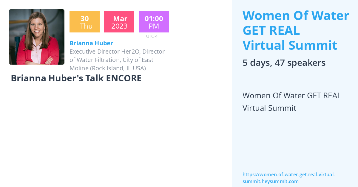 Brianna Huber - Women Of Water GET REAL Virtual Summit