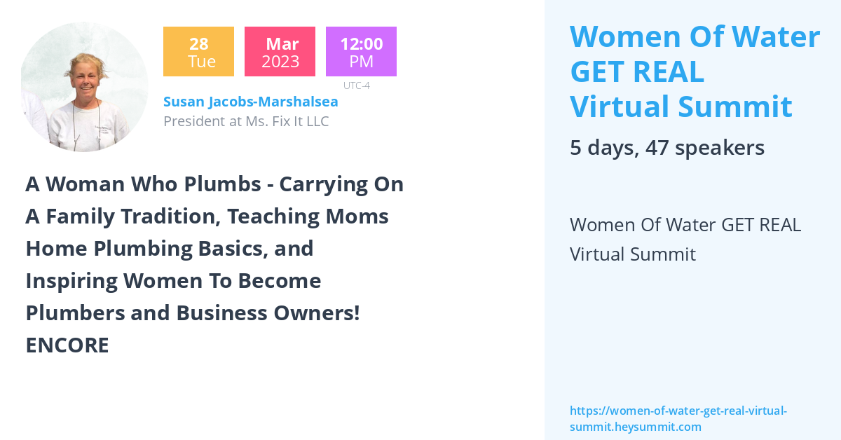 Susan Jacobs-Marshalsea - Women Of Water GET REAL Virtual Summit