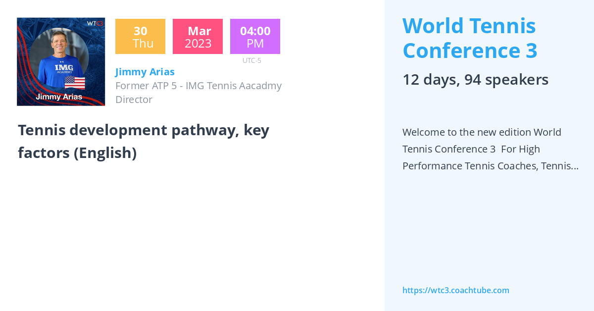 Tennis development pathway, key factors (English)