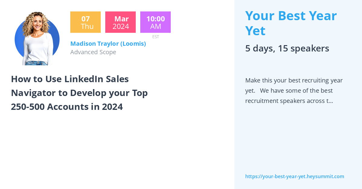 Madison Traylor (Loomis) - Your Best Year Yet