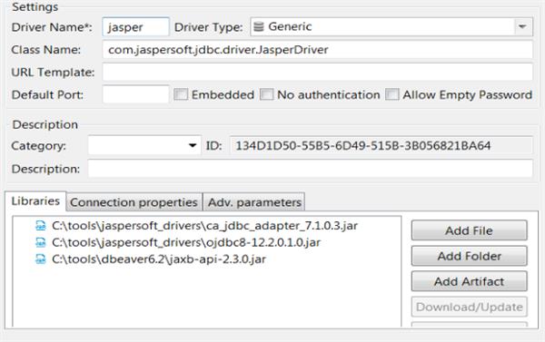 unable to connect to dbeaver - jasper driver | Clarity