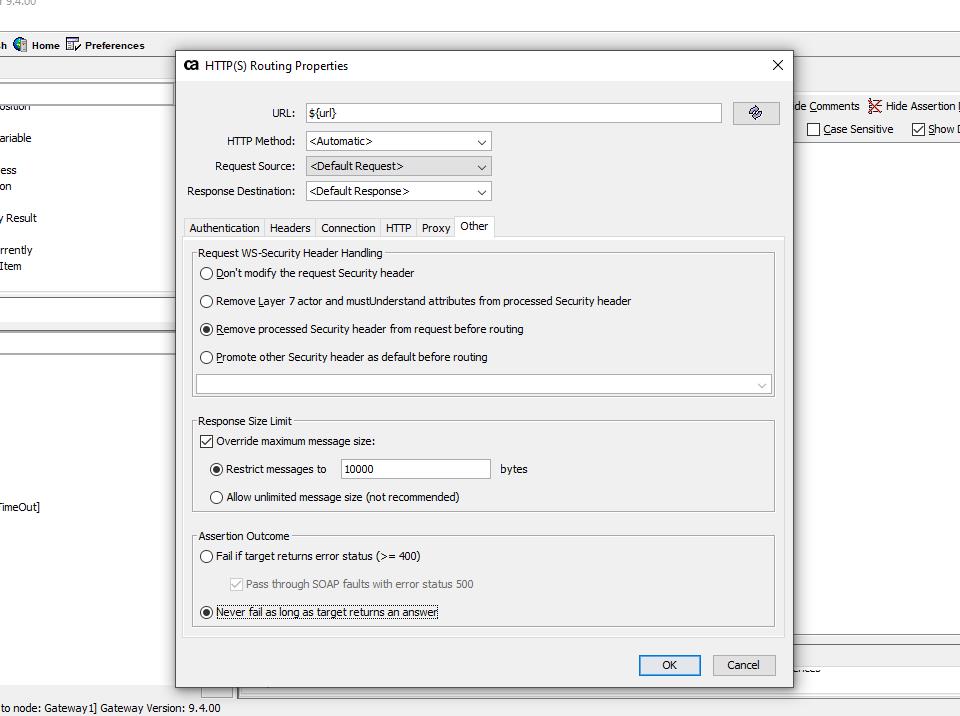 httpRouting.reasonCode = {Integer} "-5" | Layer7 API Management