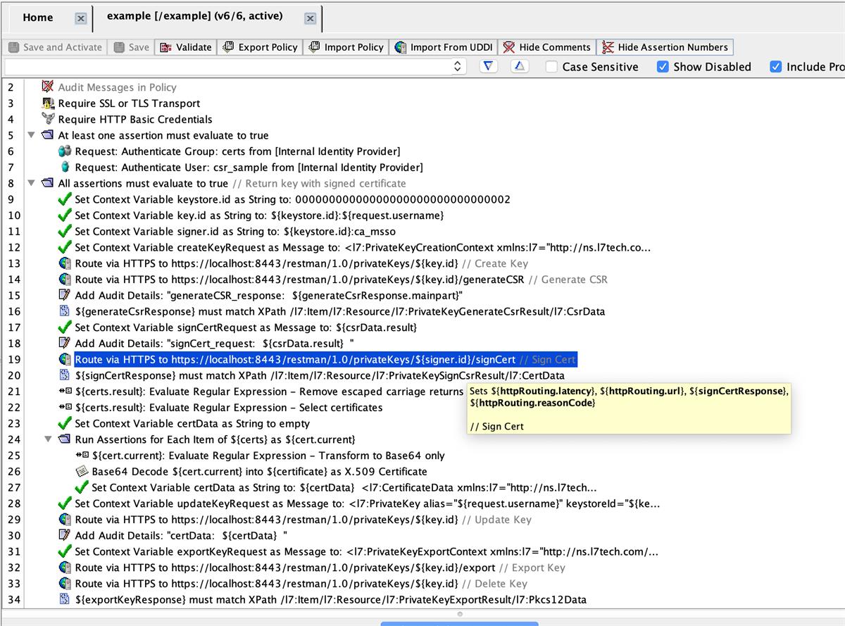 RESTMAN sample for signing CSR | Layer7 API Management