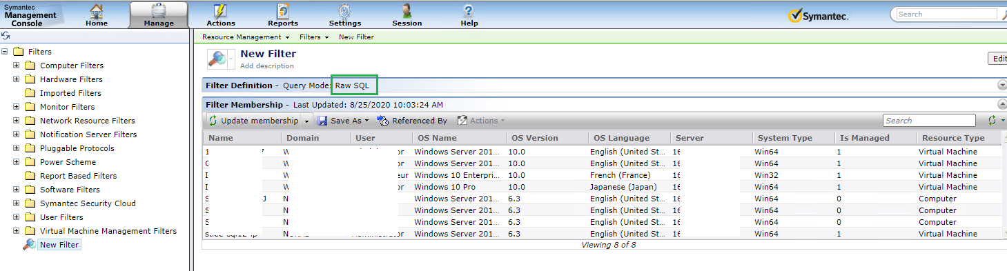 filter from report | IT Management Suite