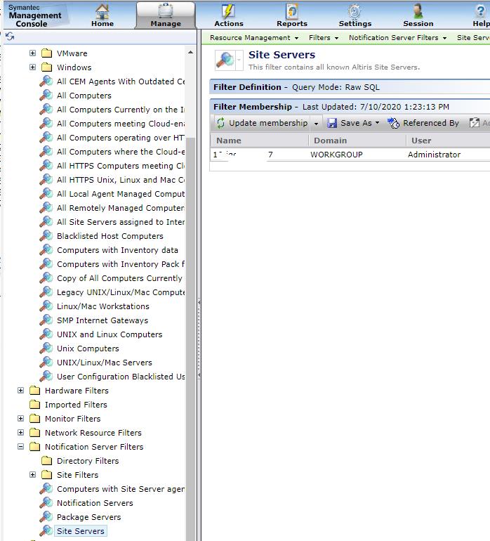 legacy package server "NS" request a package | IT Management Suite