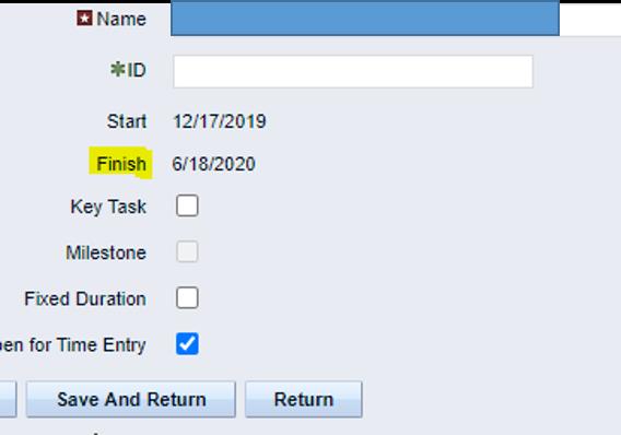 Easy way to update Task Finish Date after Actuals are posted to it ...