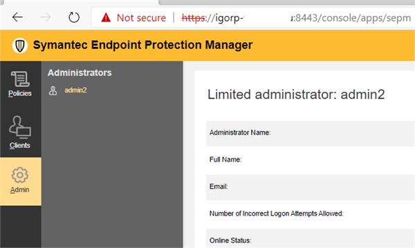 SEPM user fails to login to Web Console | Endpoint Protection