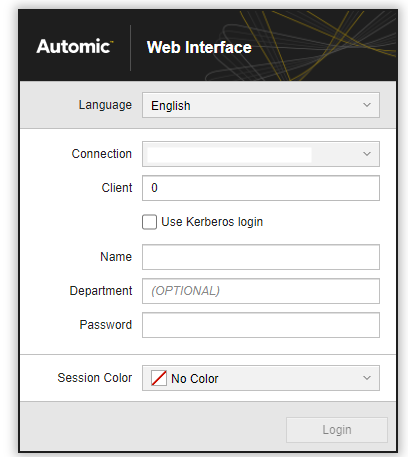 AWI SSO Hide User/Dep/PW Field | Automic Workload Automation