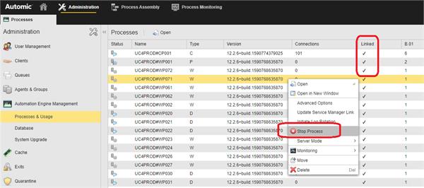 Configuring service manager details for AE server processes | Automic ...