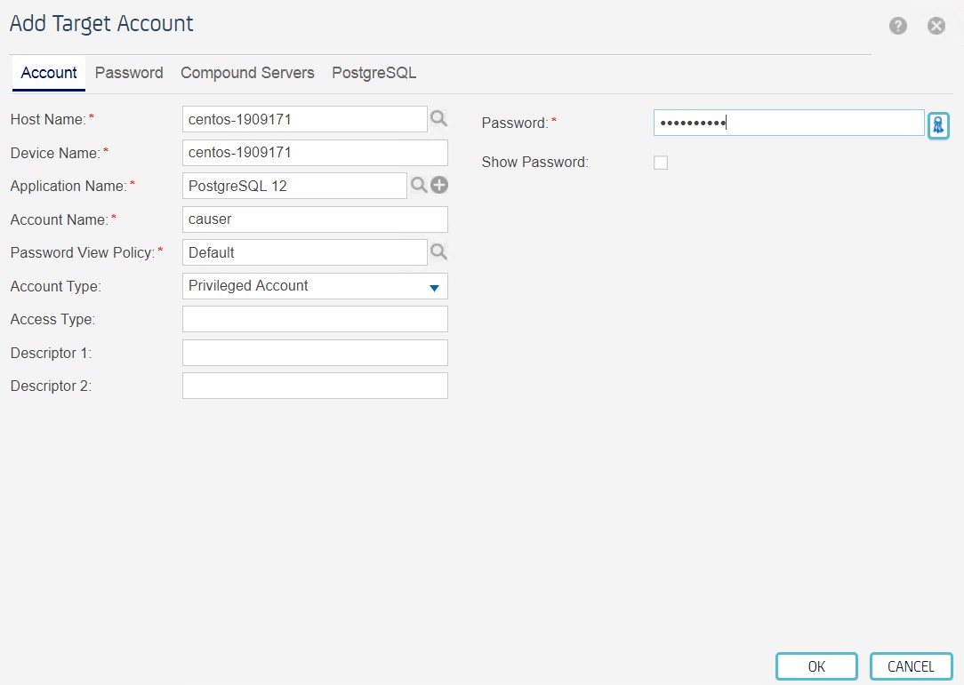 Custom Connector for PostgreSQL | Symantec Privileged Access Management