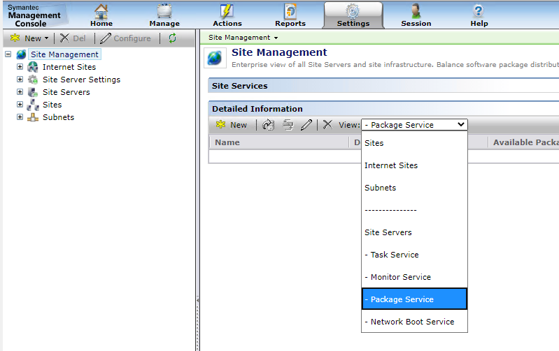 legacy package server "NS" request a package | IT Management Suite