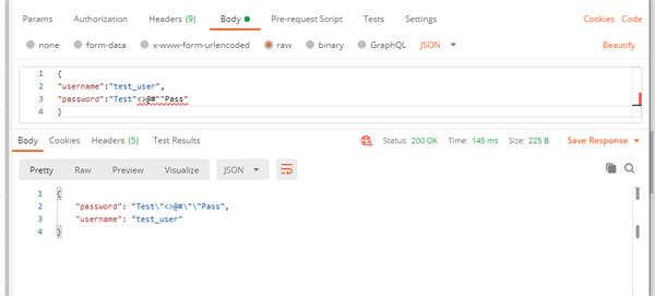JSON Validation Issues (especially when a password has double quotes in ...