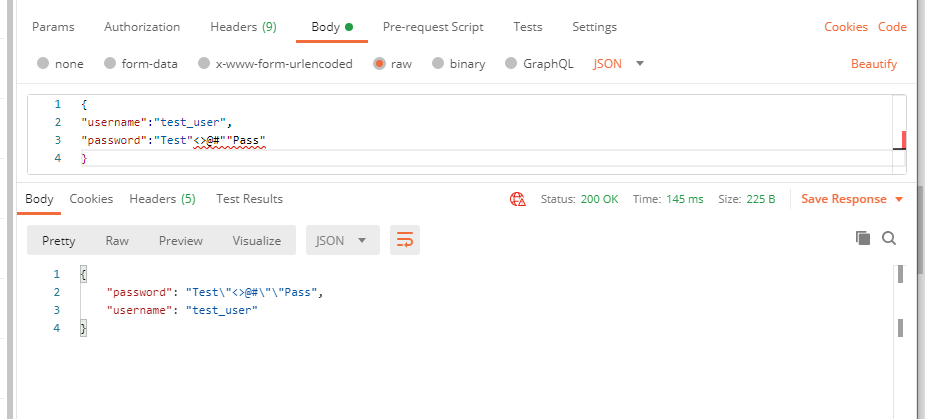 JSON Validation Issues (especially when a password has double quotes in ...
