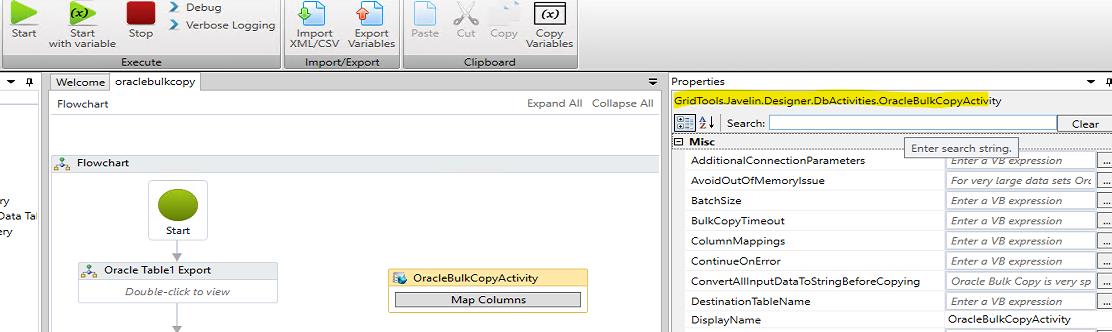 Javelin - Oracle bulk copy throws exception | Test Data Manager