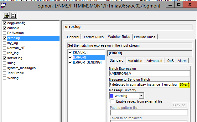 Display multiple lines from log file of logmon | DX Unified Infrastructure Management
